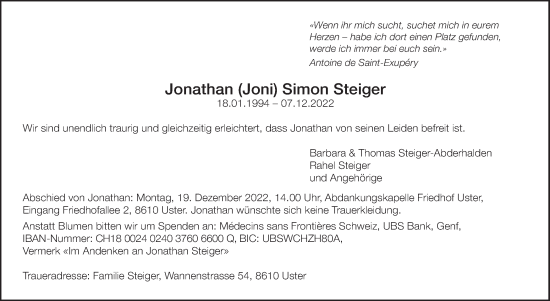 Traueranzeigen | zo-trauer.ch